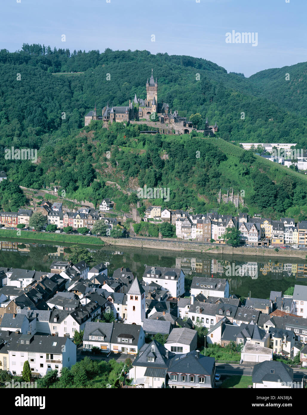 Town View / Mosel River & Cochem Castle, Cochem, Rhineland / Mosel ...