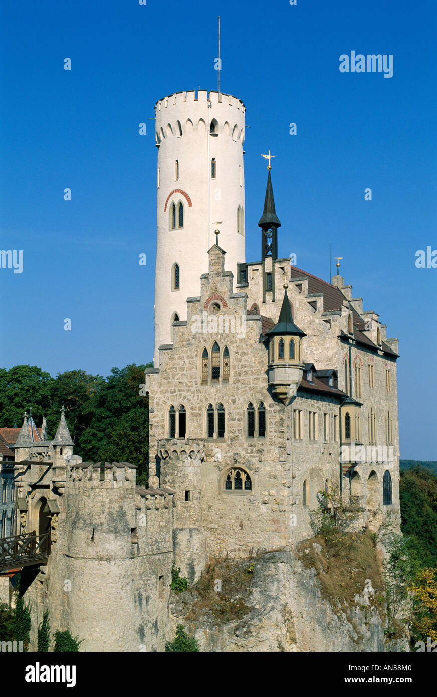 Lichtenstein Castle, Lichtenstein, Baden-Wurttemberg, Germany Stock ...