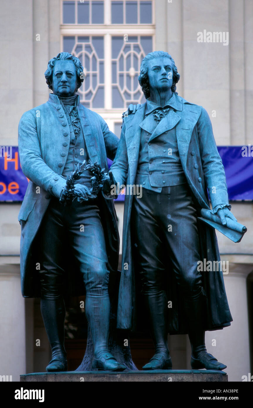 Goethe & Schiller Monument, Weimar, Thuringia, Germany Stock Photo - Alamy