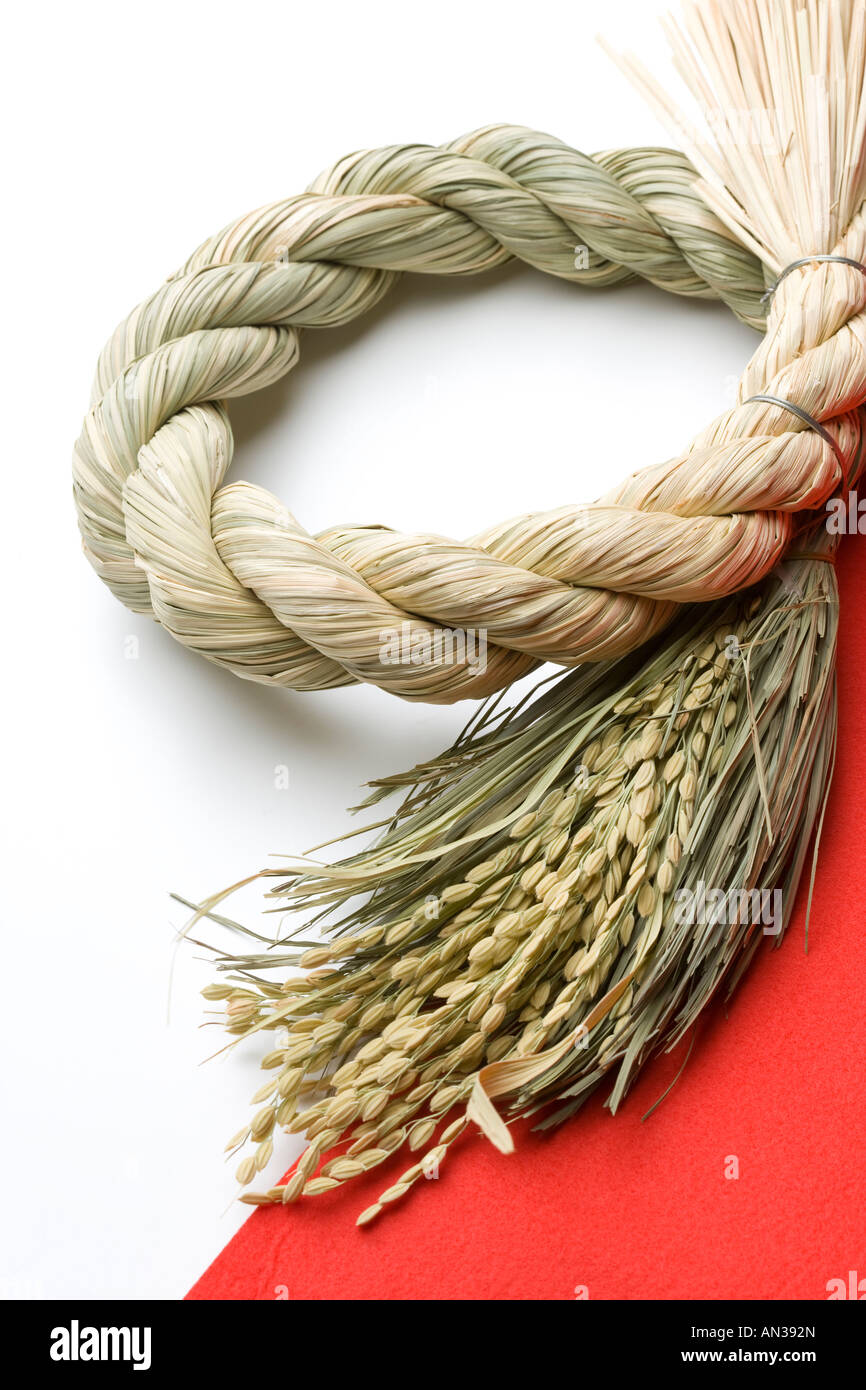 Sacred straw rope Stock Photo - Alamy