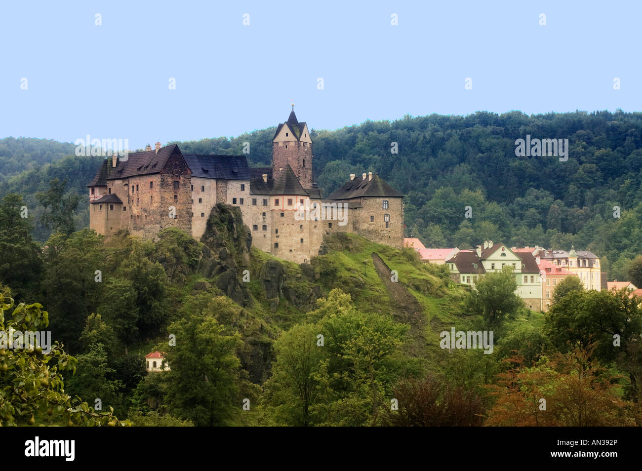 gothic castle Loket Western Bohemia Czech Republic Stock Photo - Alamy