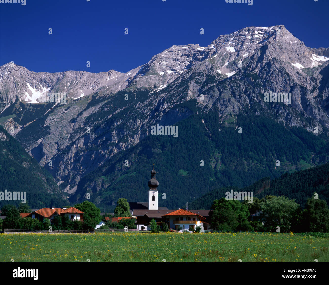 Typical Baroque Church & Mountains , Austrian Alps / Tirol (Tyrol ...