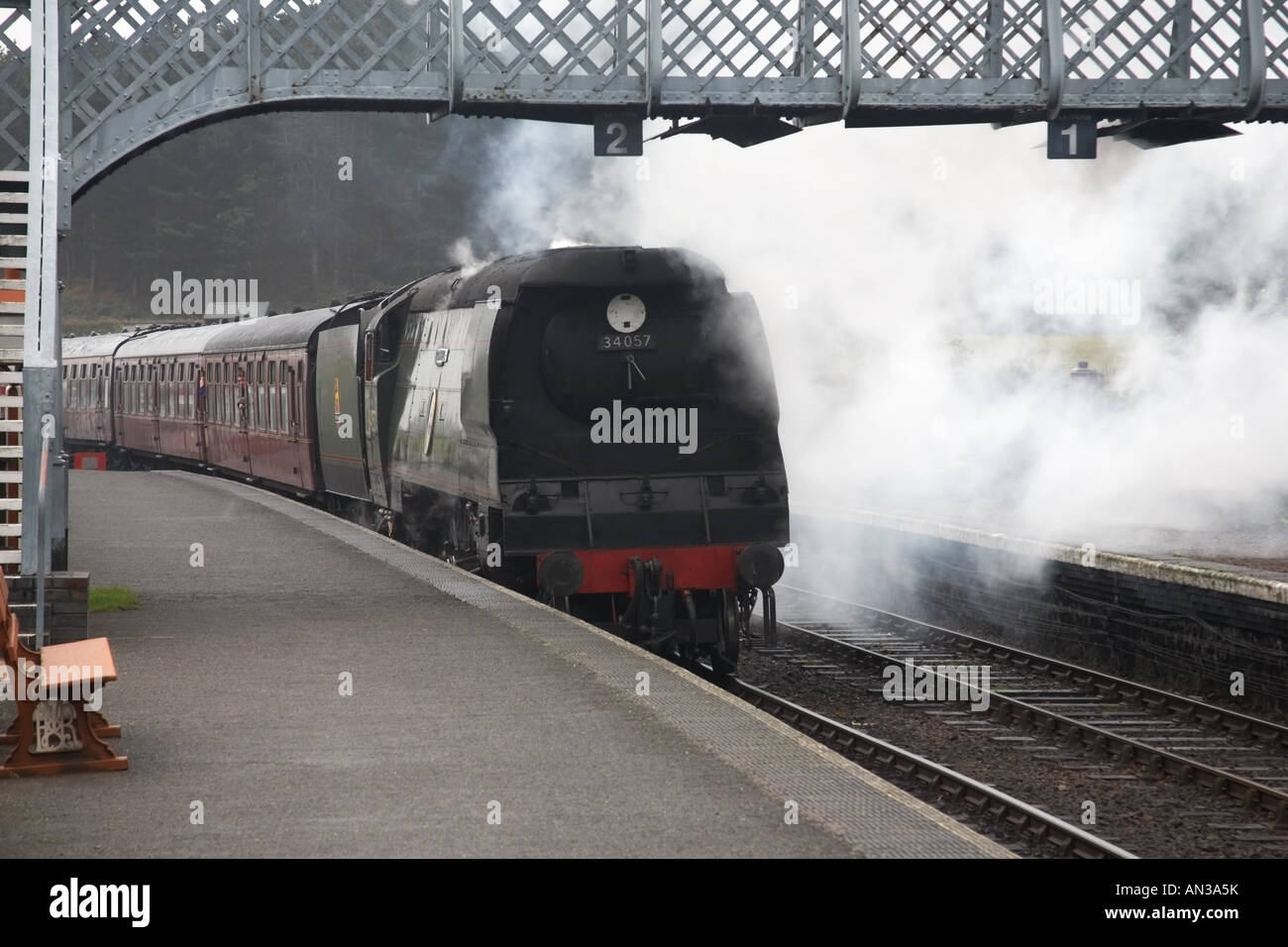 Steam locomotive British Rail number 34057 'Biggin Hill' Southern ...