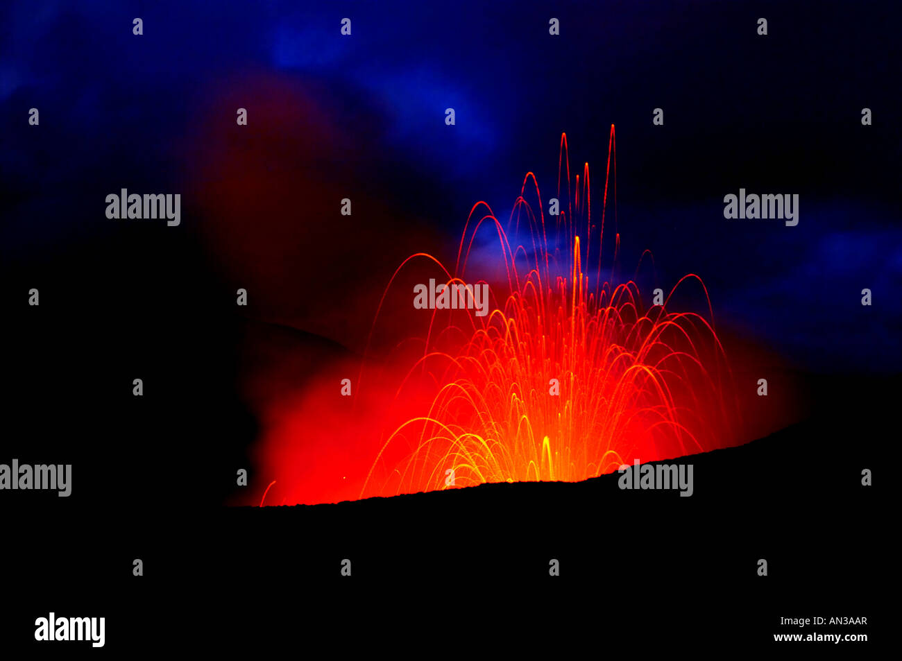 Erupting volcano on the island of Tanna in the south pacific Stock ...