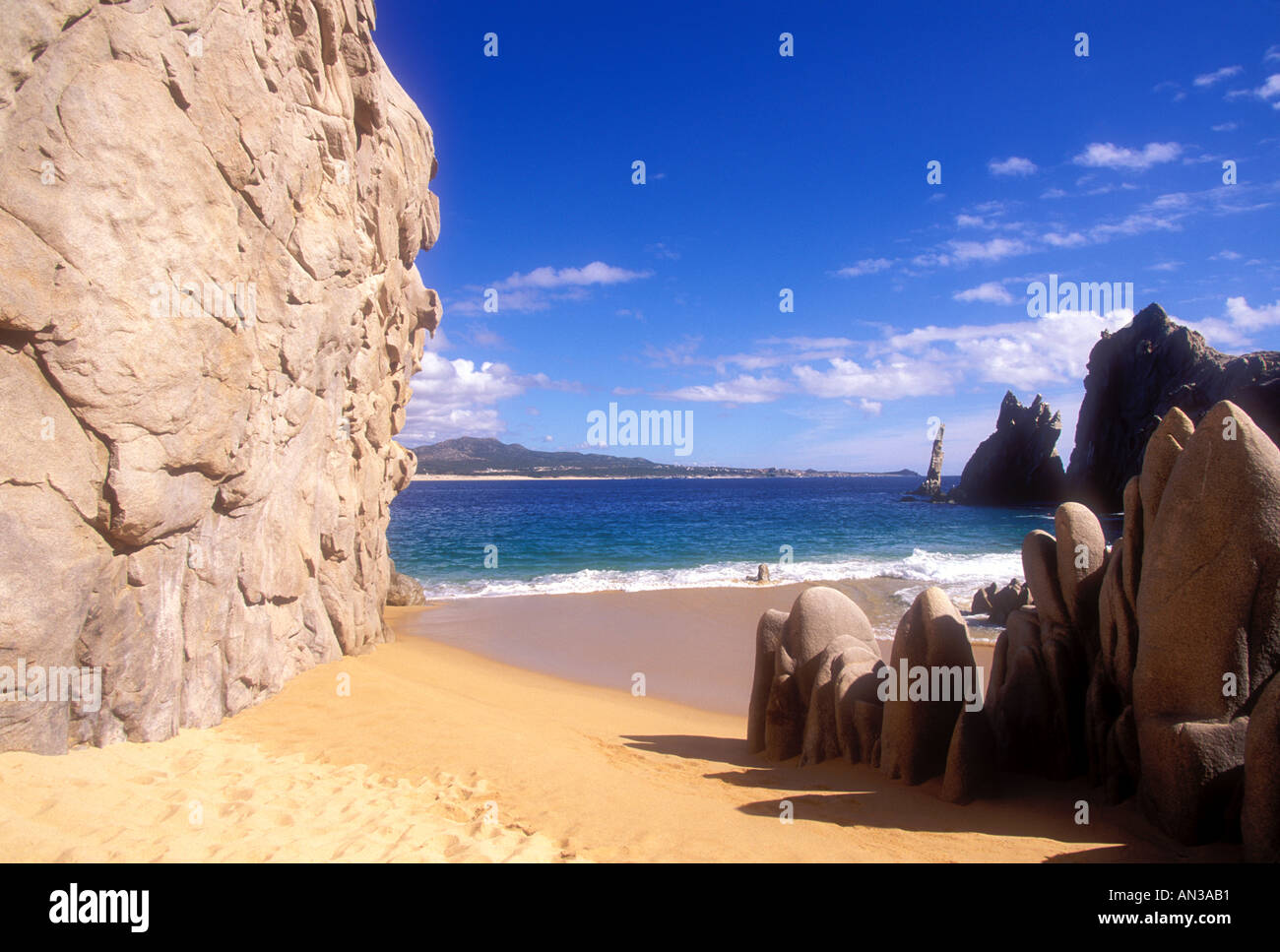 Small beach and rocks in Cabo san Lucas Baja California Mexico Stock ...