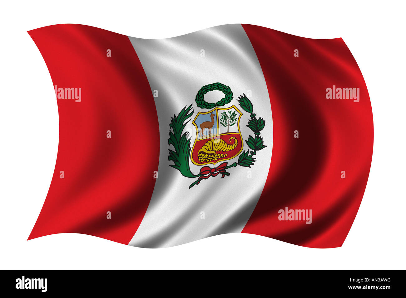 Flag of Peru waving in the wind very high resolution native format no ...