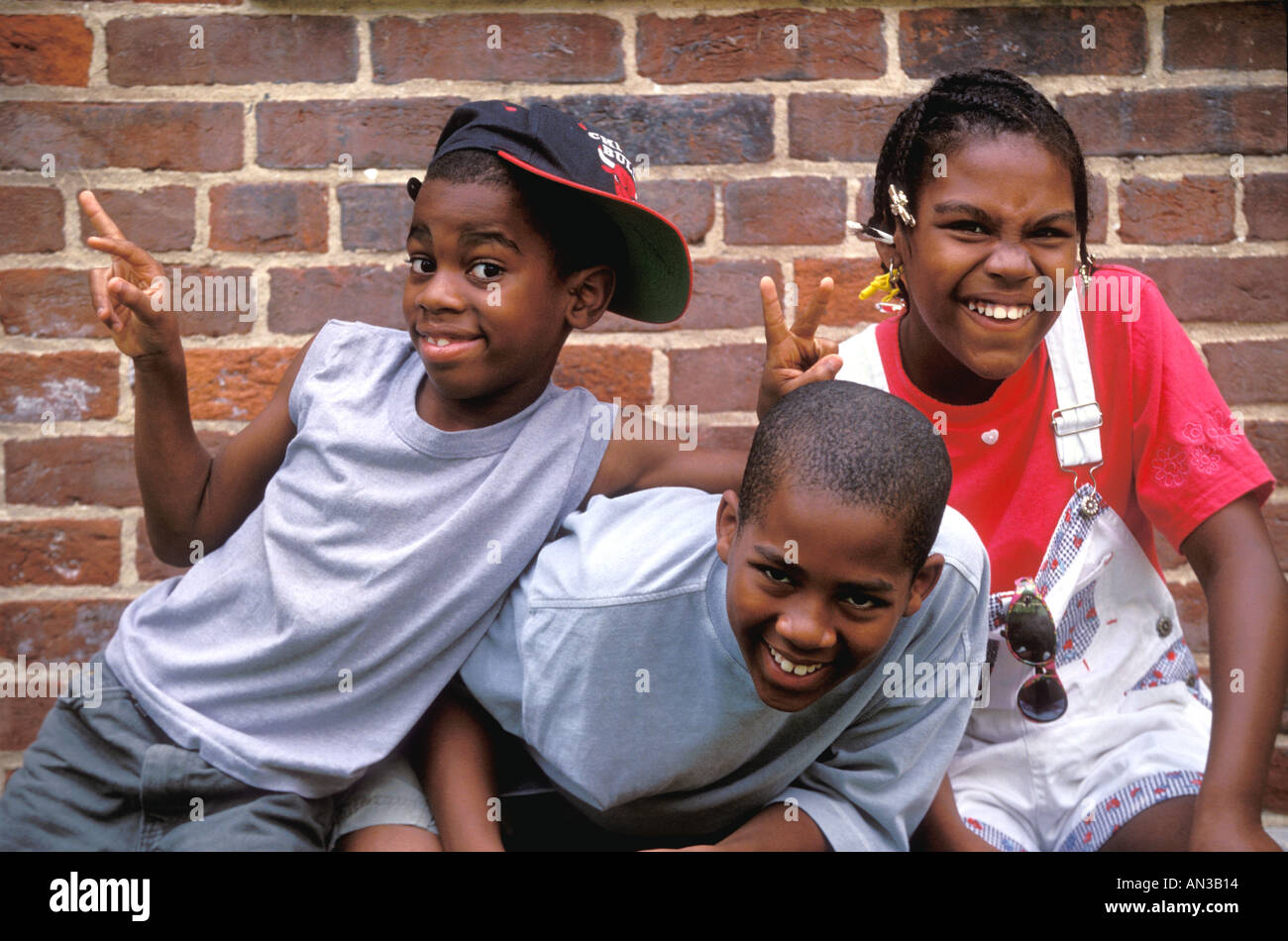 African American Siblings mugging for the camera Stock Photo - Alamy