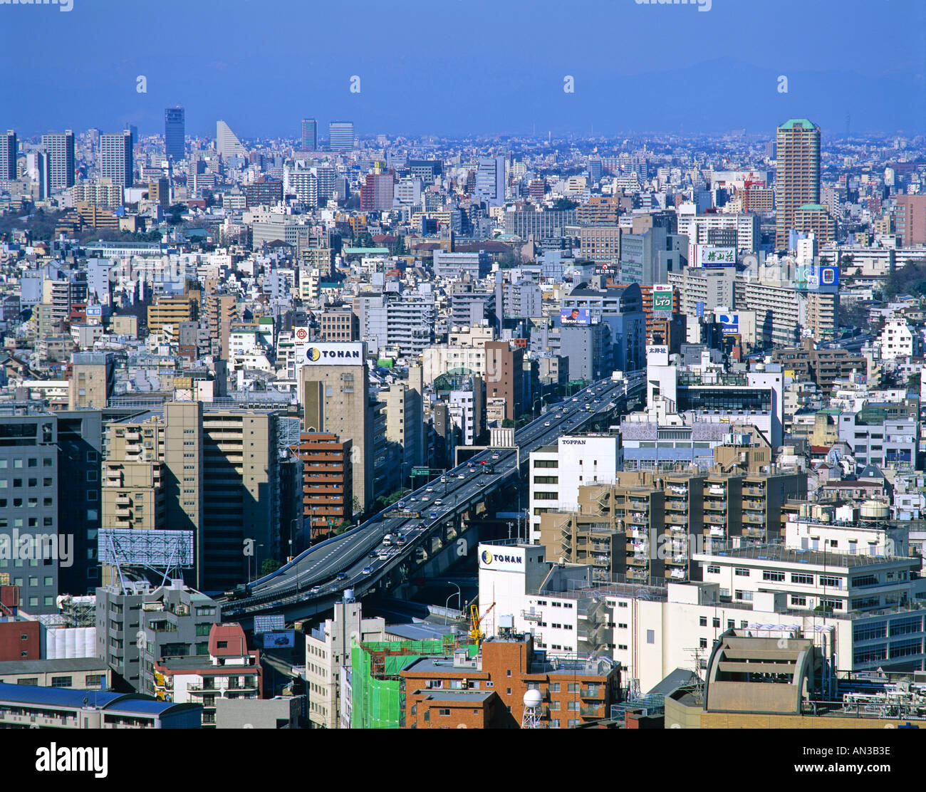 Buildings and streets of central Tokyo Japan Stock Photo - Alamy