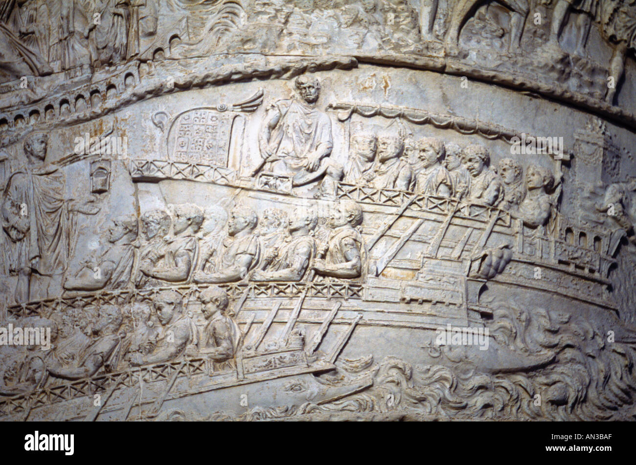 Rome Italy Trajans Column Detail Triumphal Column Commemorates Emperor ...