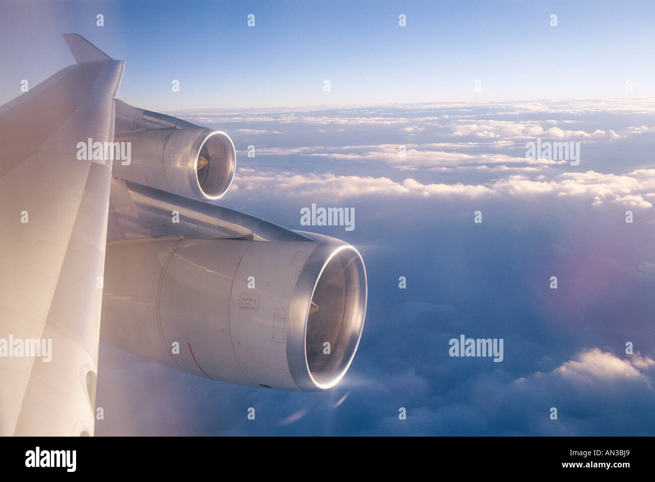 Aeroplane Engine Wing above Clouds Stock Photo - Alamy