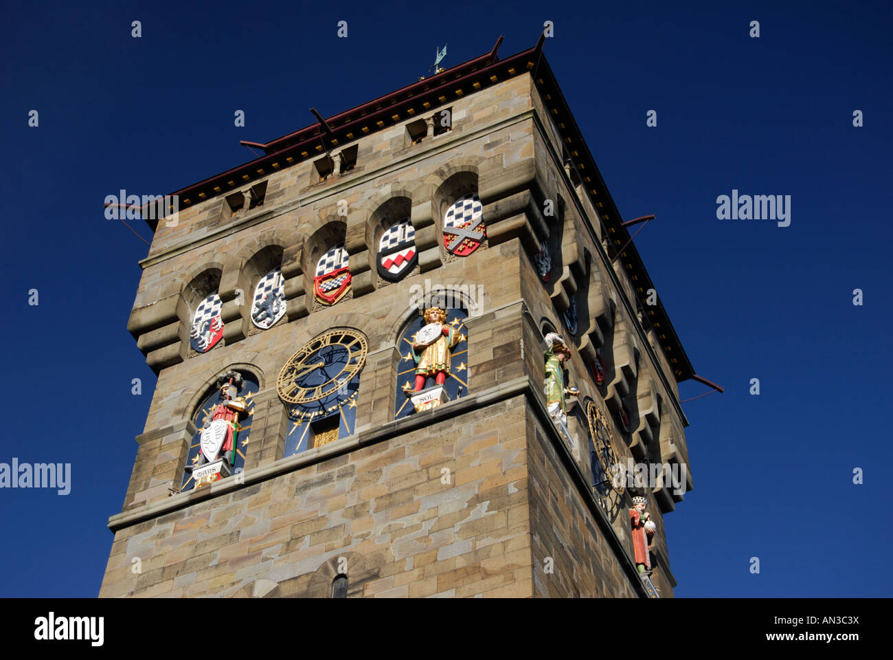 Cardiff Castle Clock tower Stock Photo - Alamy