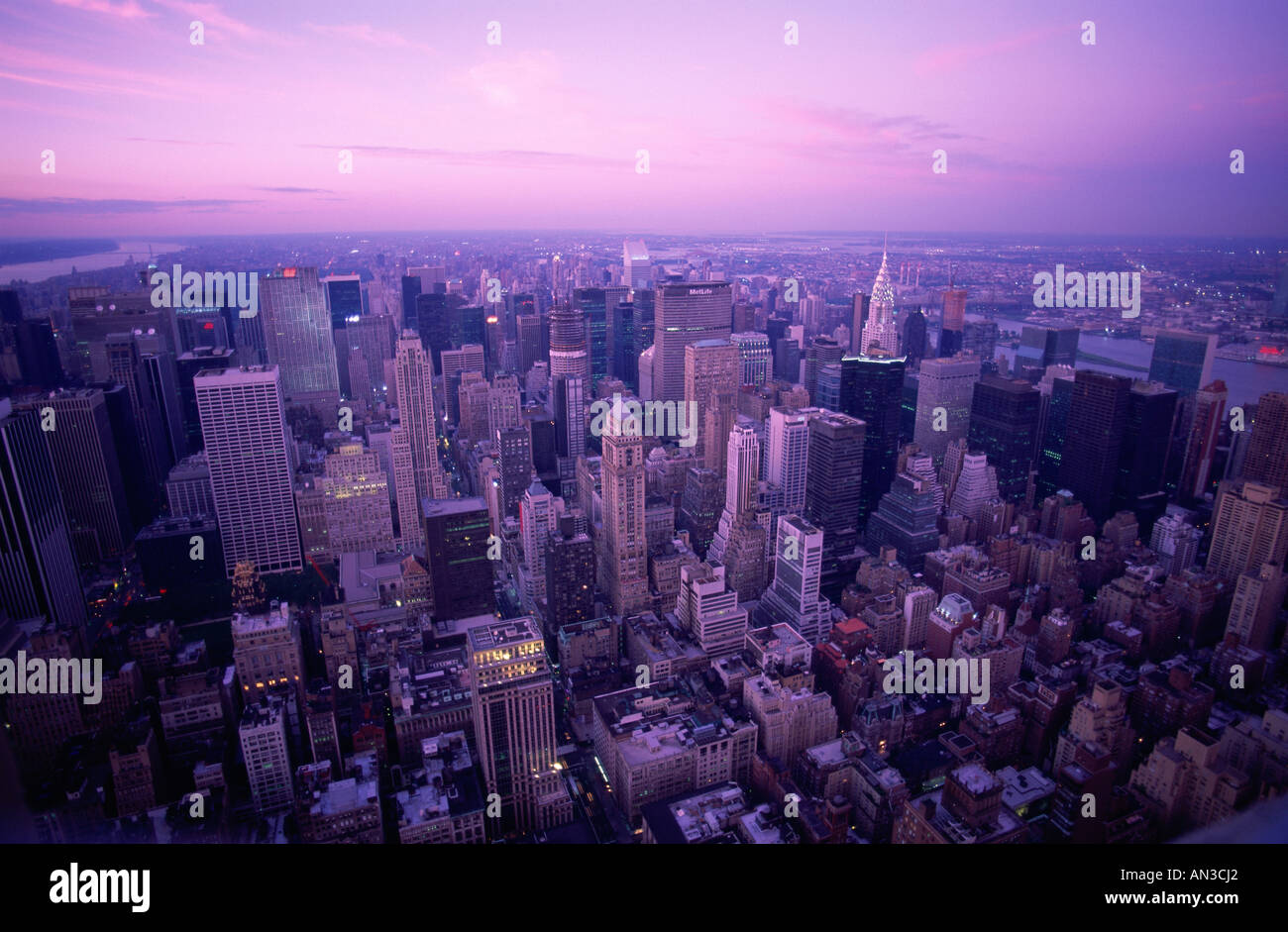 Manhatten City Skyline / Night View / view from Empire State Building ...