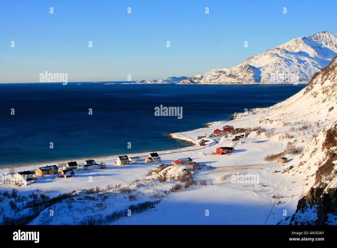 grotfjord coastal village troms norway tromso region arctic scandinavia ...