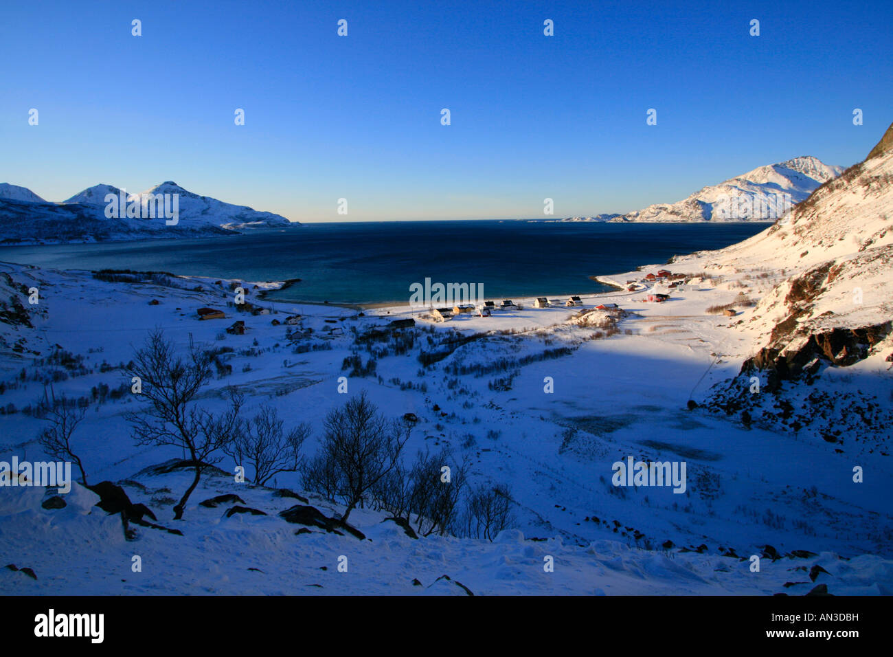 grotfjord coastal village troms norway tromso region arctic scandinavia ...