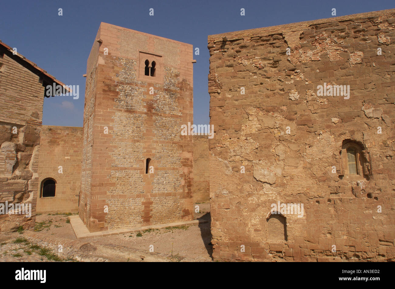 Spain Huesca templar castle of Monzon Stock Photo - Alamy