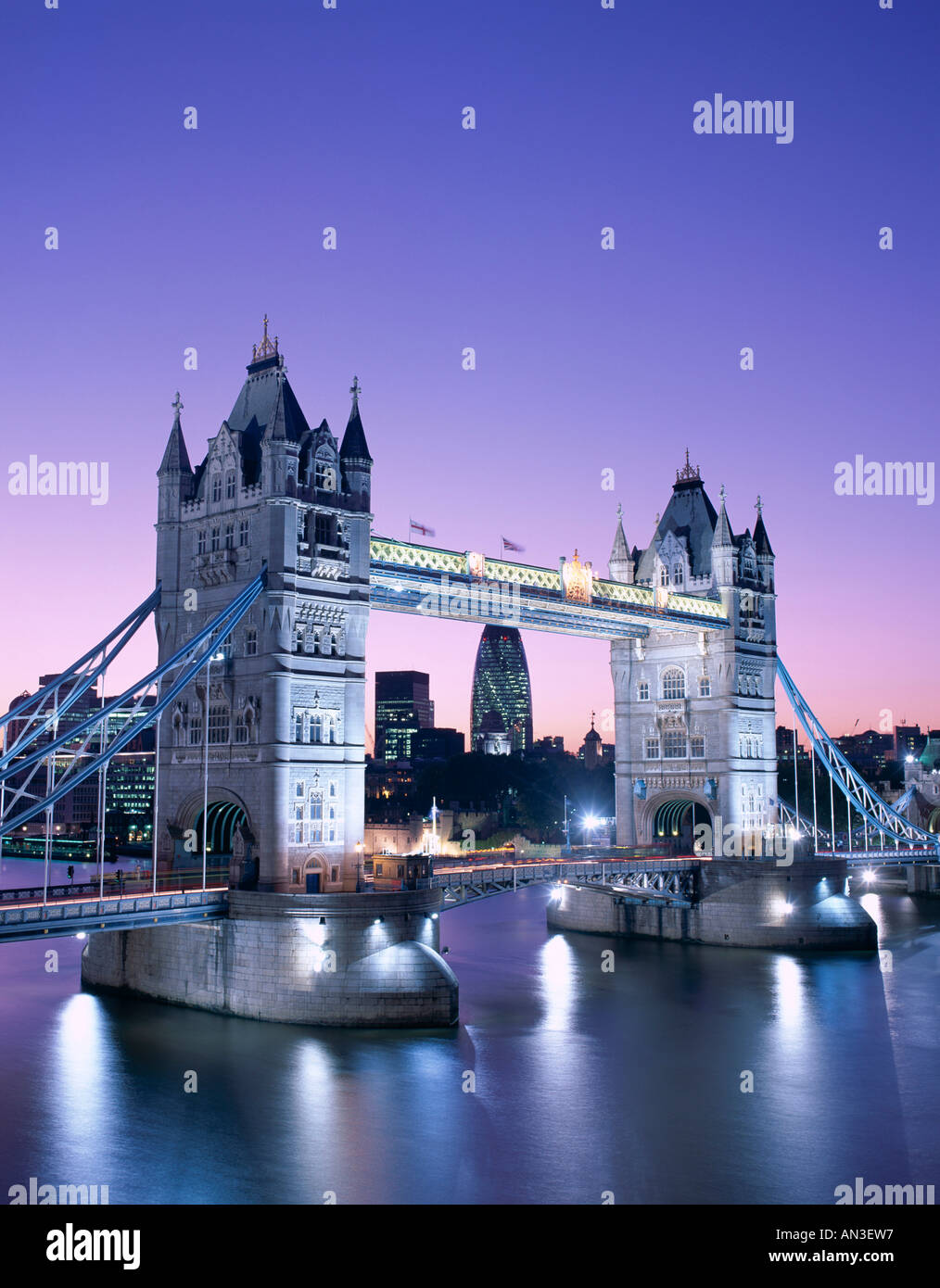 Tower Bridge & Thames River / Night View, London, England Stock Photo ...