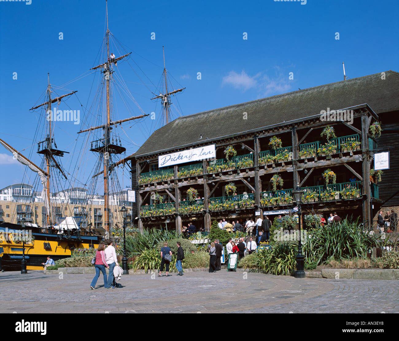 St.Katherine's Dock / Dickens Pub, London, England Stock Photo - Alamy