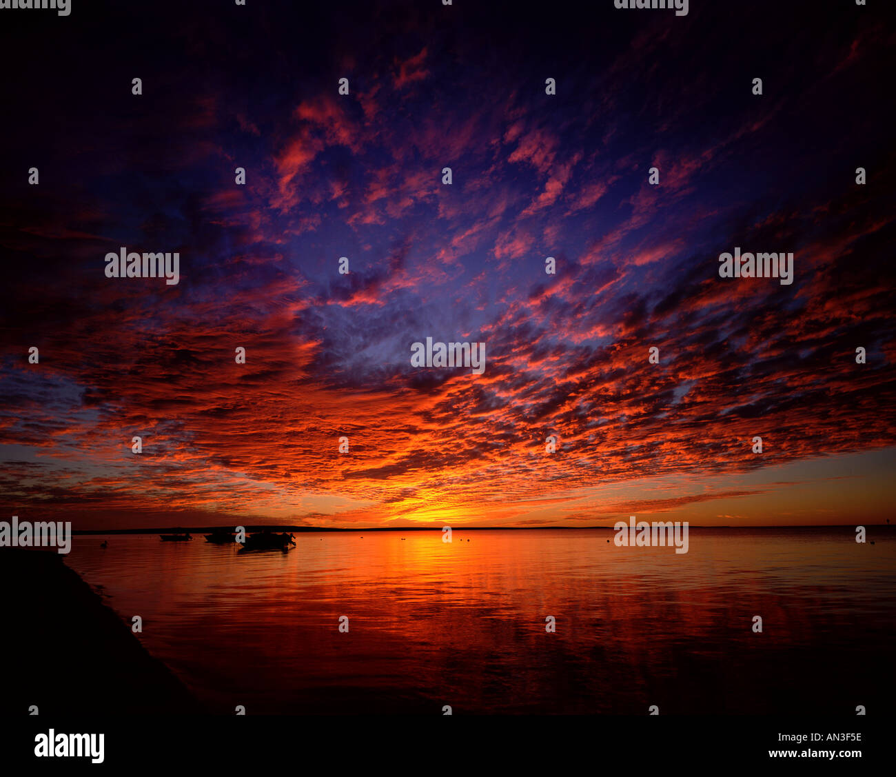 Sunset sunrise Monkey Mia WA Australia Stock Photo - Alamy