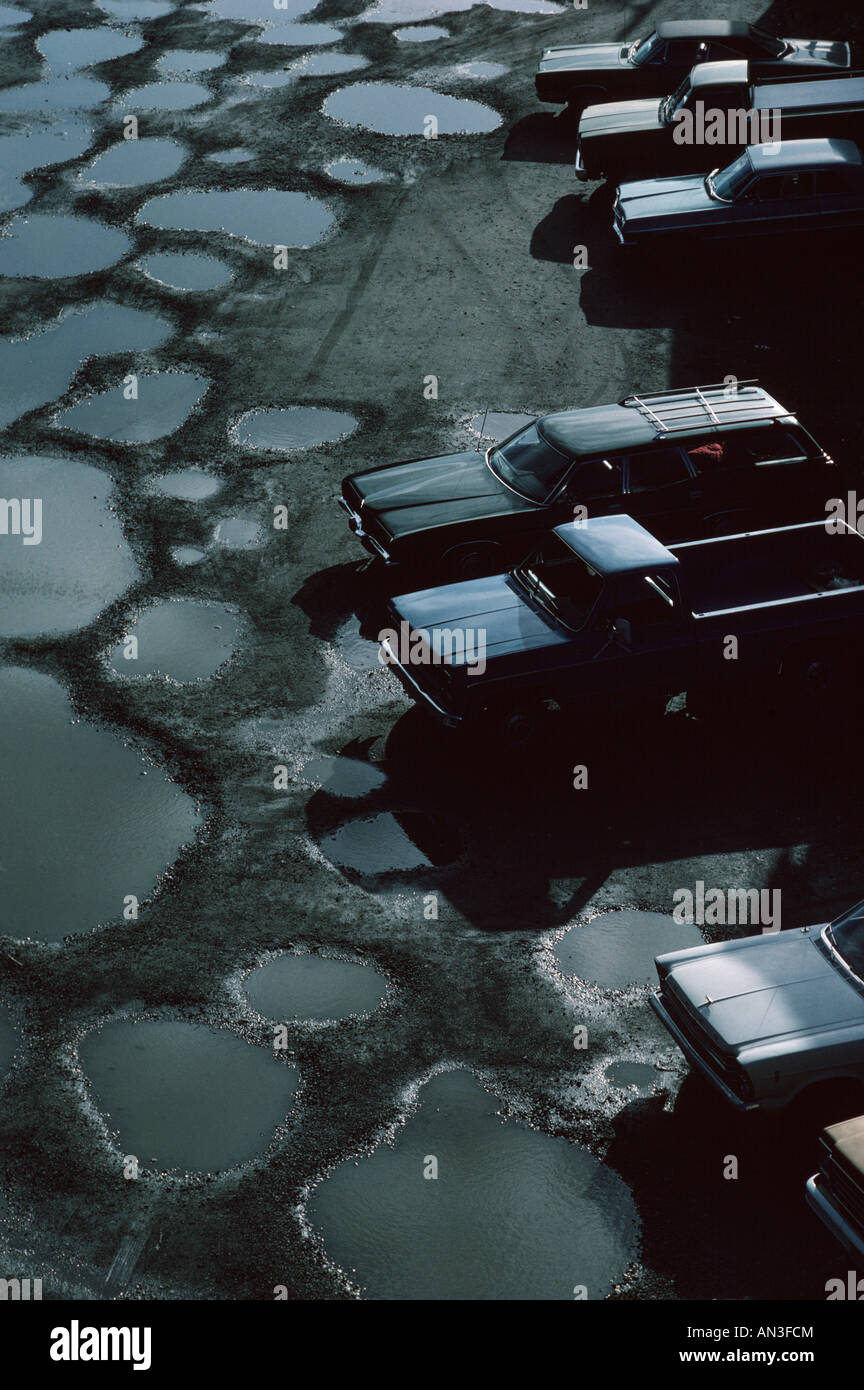 USA Washington Seattle chuckholes parking lot Stock Photo - Alamy