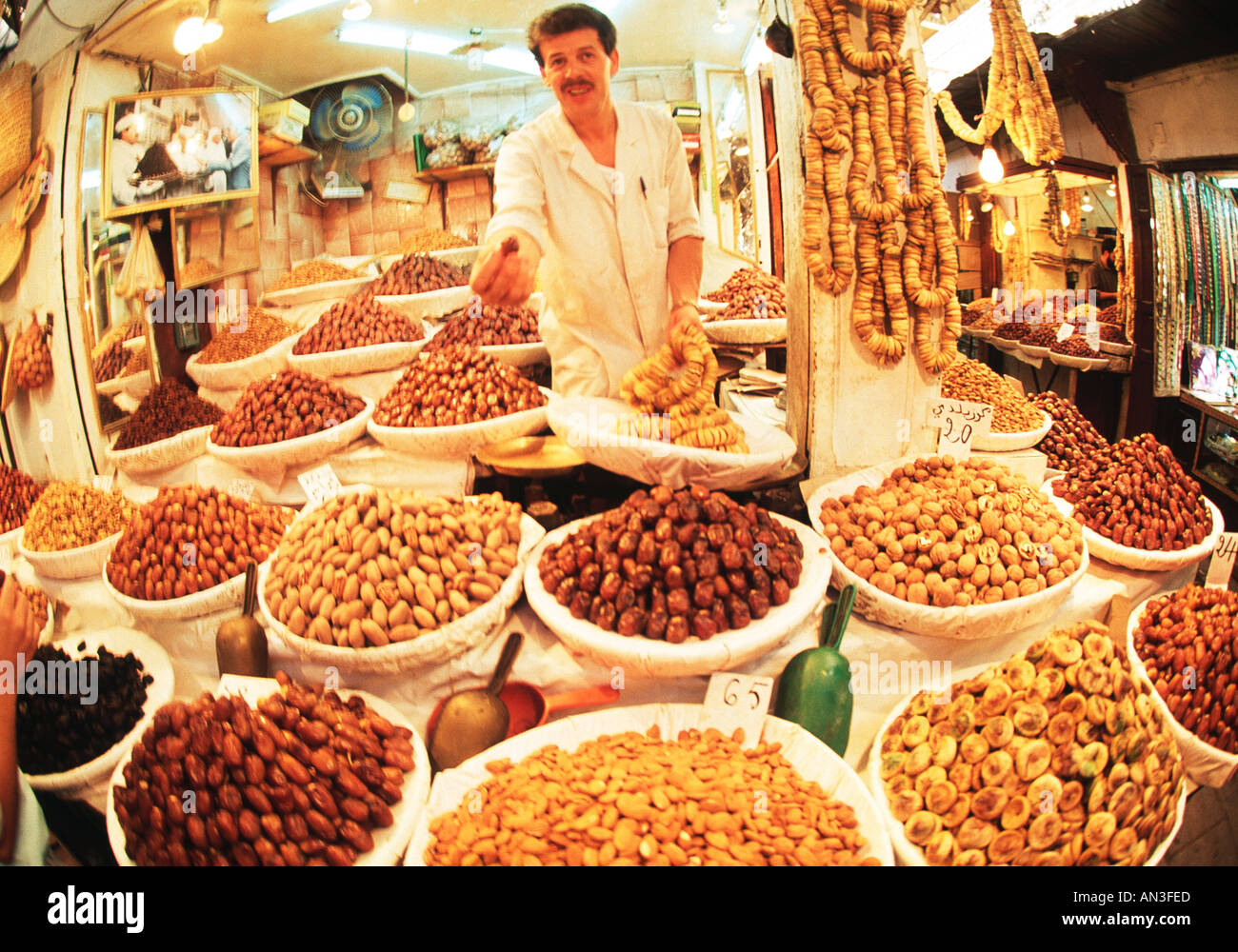 Morocco dry fruits in the Medina of Fez Stock Photo - Alamy