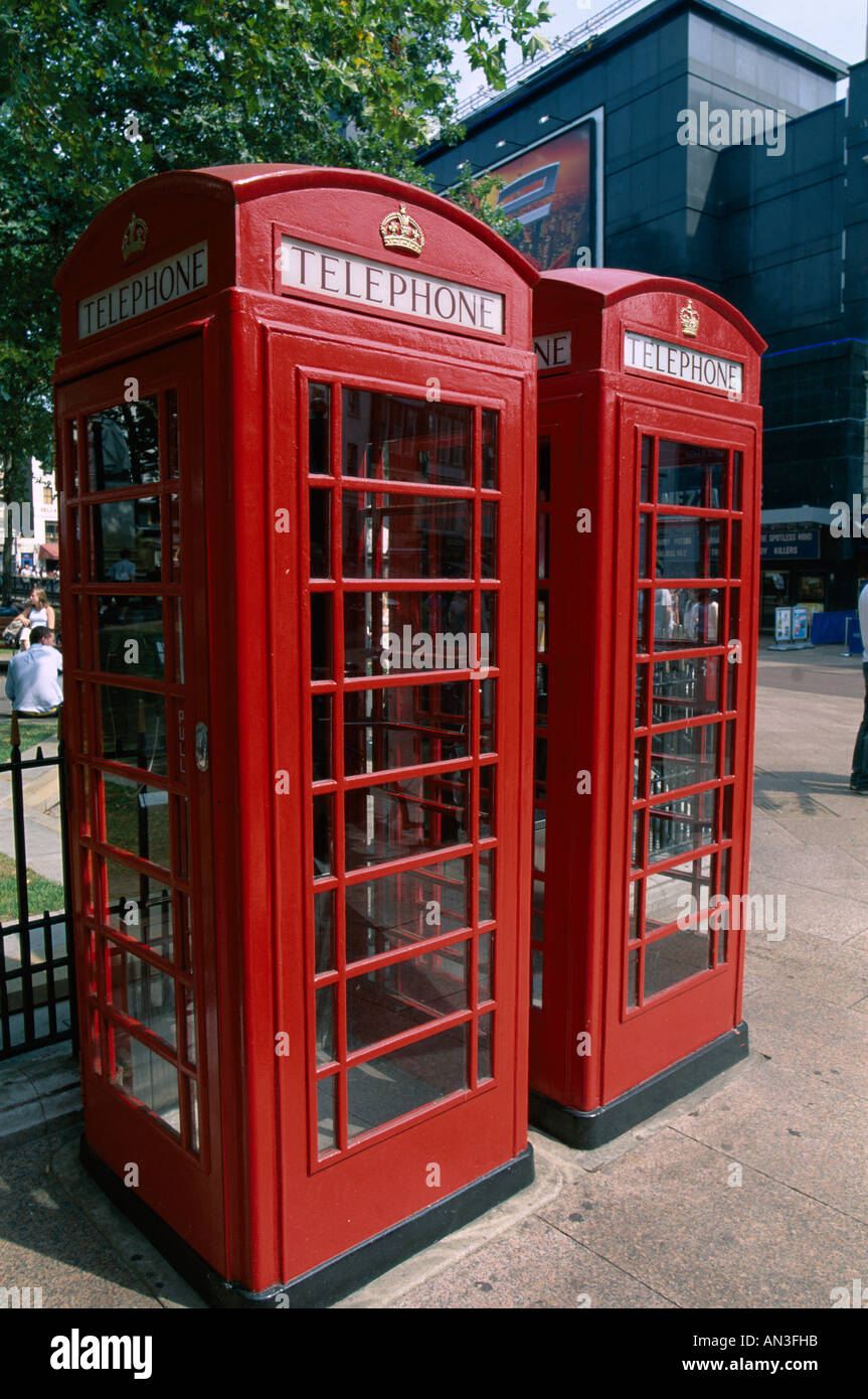 Red Telephone Booths / Phone Box, London, England Stock Photo - Alamy