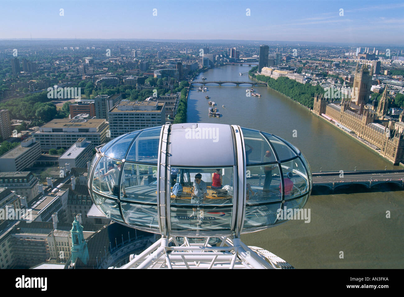 London Eye / Capsule & City Skyline, London, England Stock Photo - Alamy