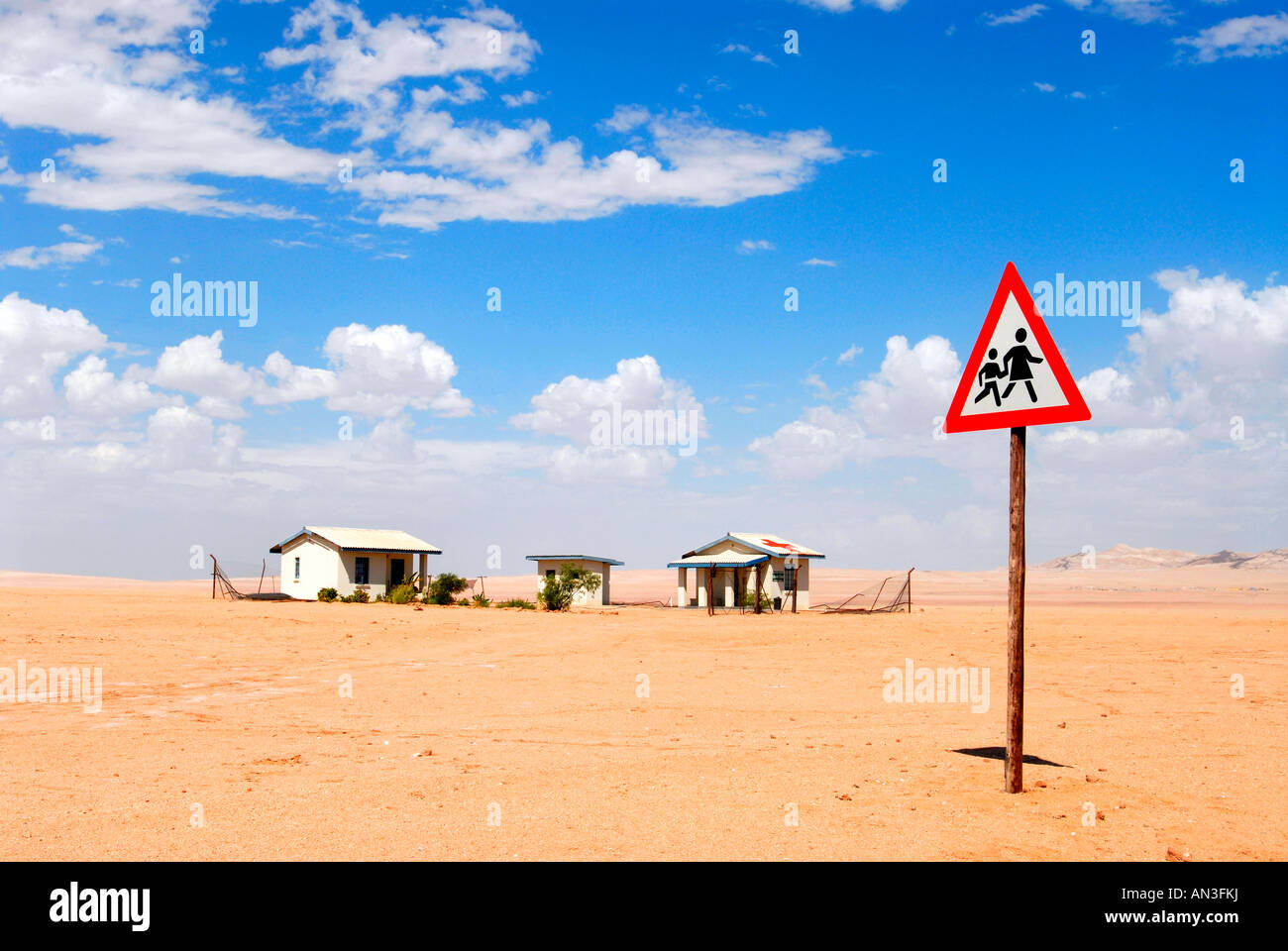School sign Namib desert Namibia Stock Photo - Alamy