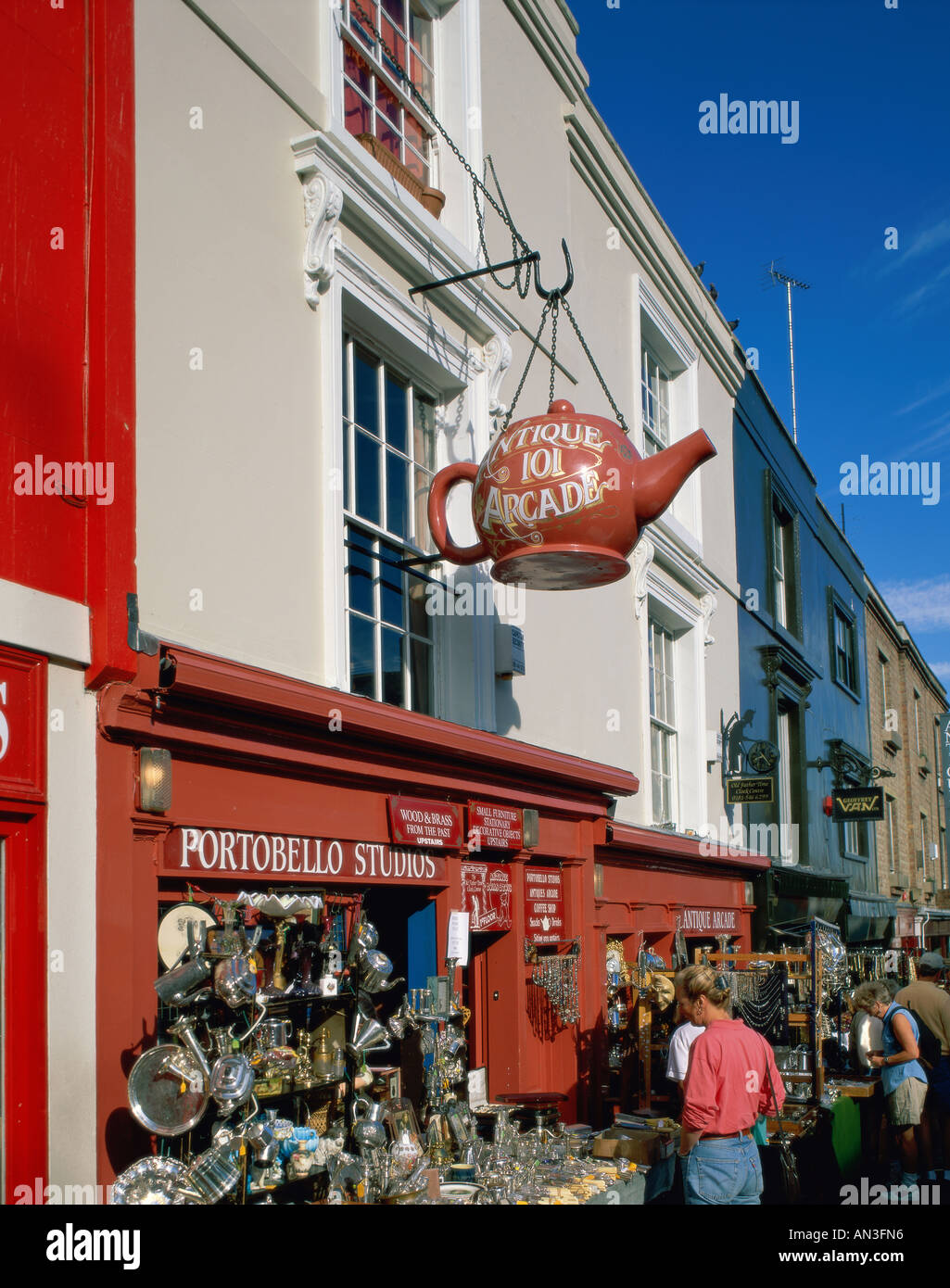 Portobello Road Antique Market, London, England Stock Photo - Alamy