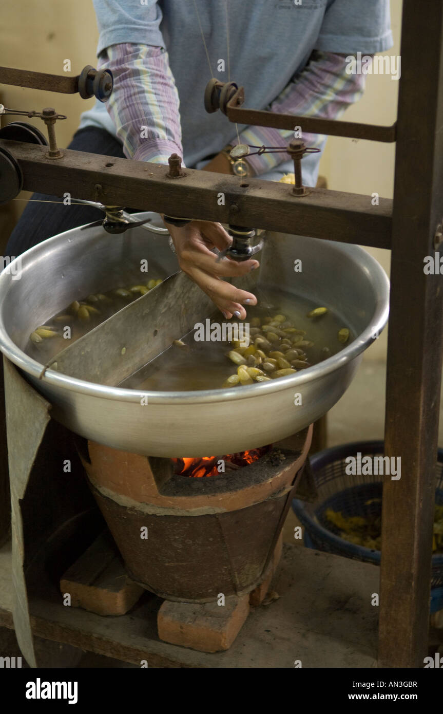 Silk factory in Siem Reap, Cambodia Stock Photo - Alamy
