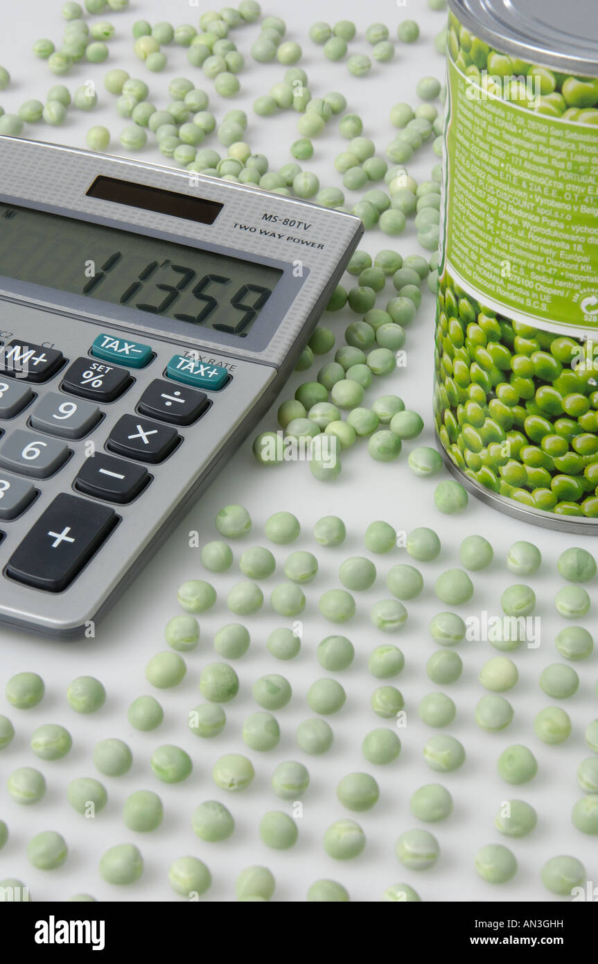 Calculator counting peas hi-res stock photography and images - Alamy