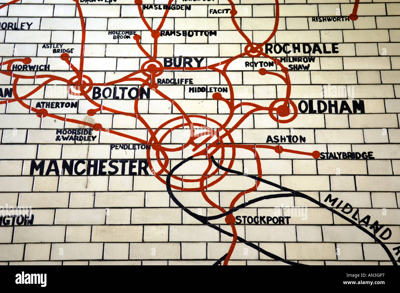 Manchester railway map hi-res stock photography and images - Alamy