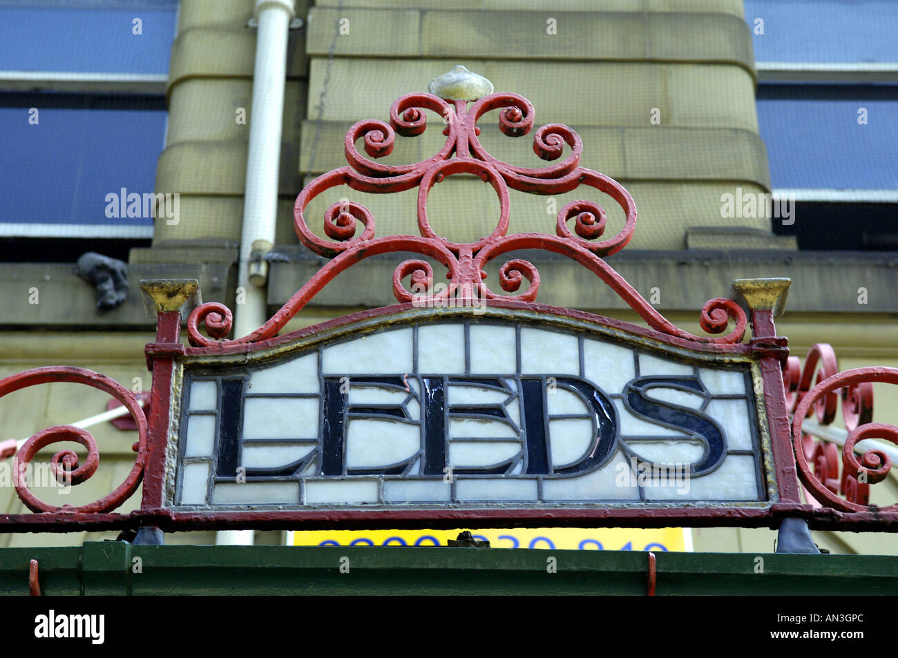 leeds victoria railway station old fashioned trains sign details ...