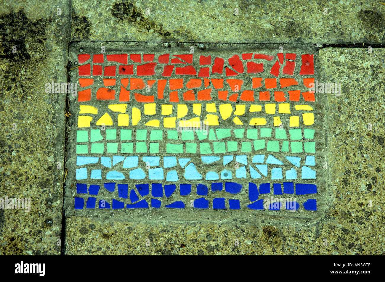 rainbow mosaic pavement colourful pop culture manchester pattern style ...