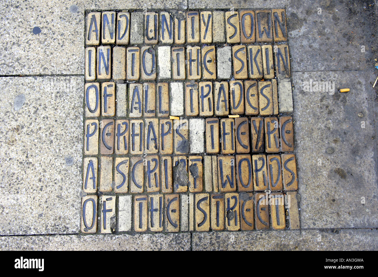 tiles floor pavement poetry words literature street art arty modern ...