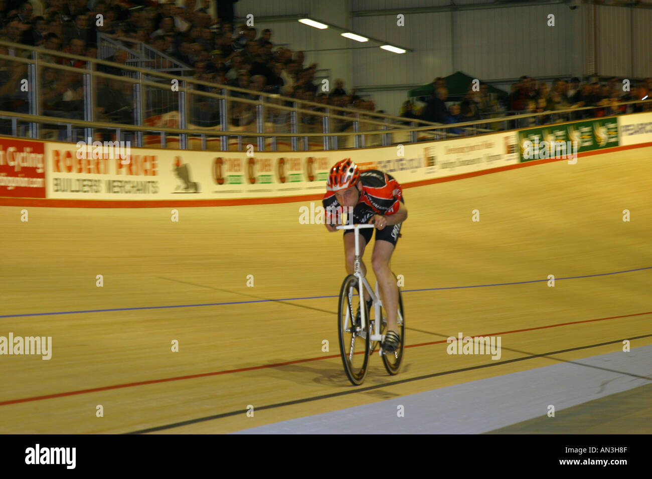 Graham Obree at opening of Newport Velodrome Wales giving demonstration ...