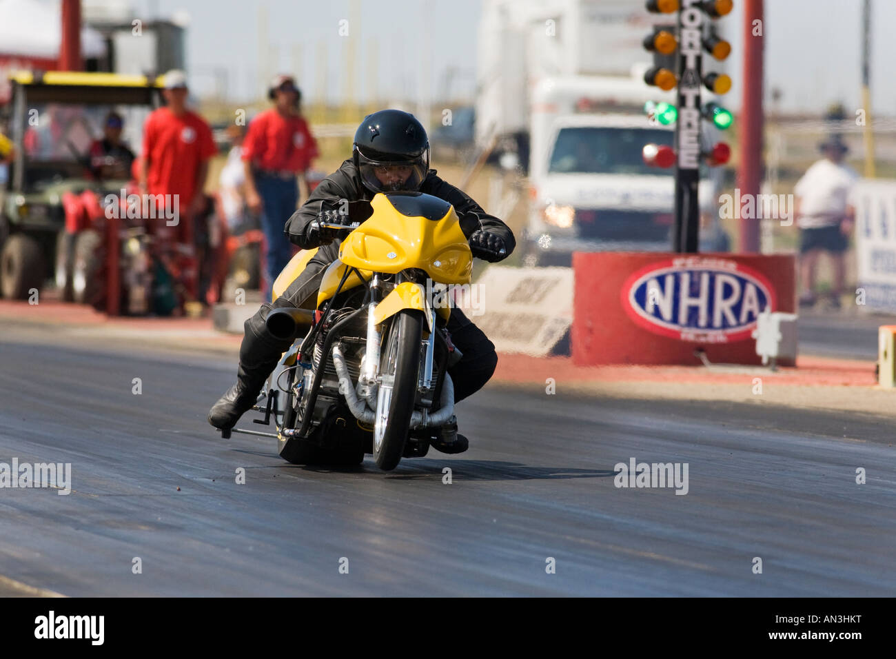Drag bike making a quater mile run Stock Photo - Alamy