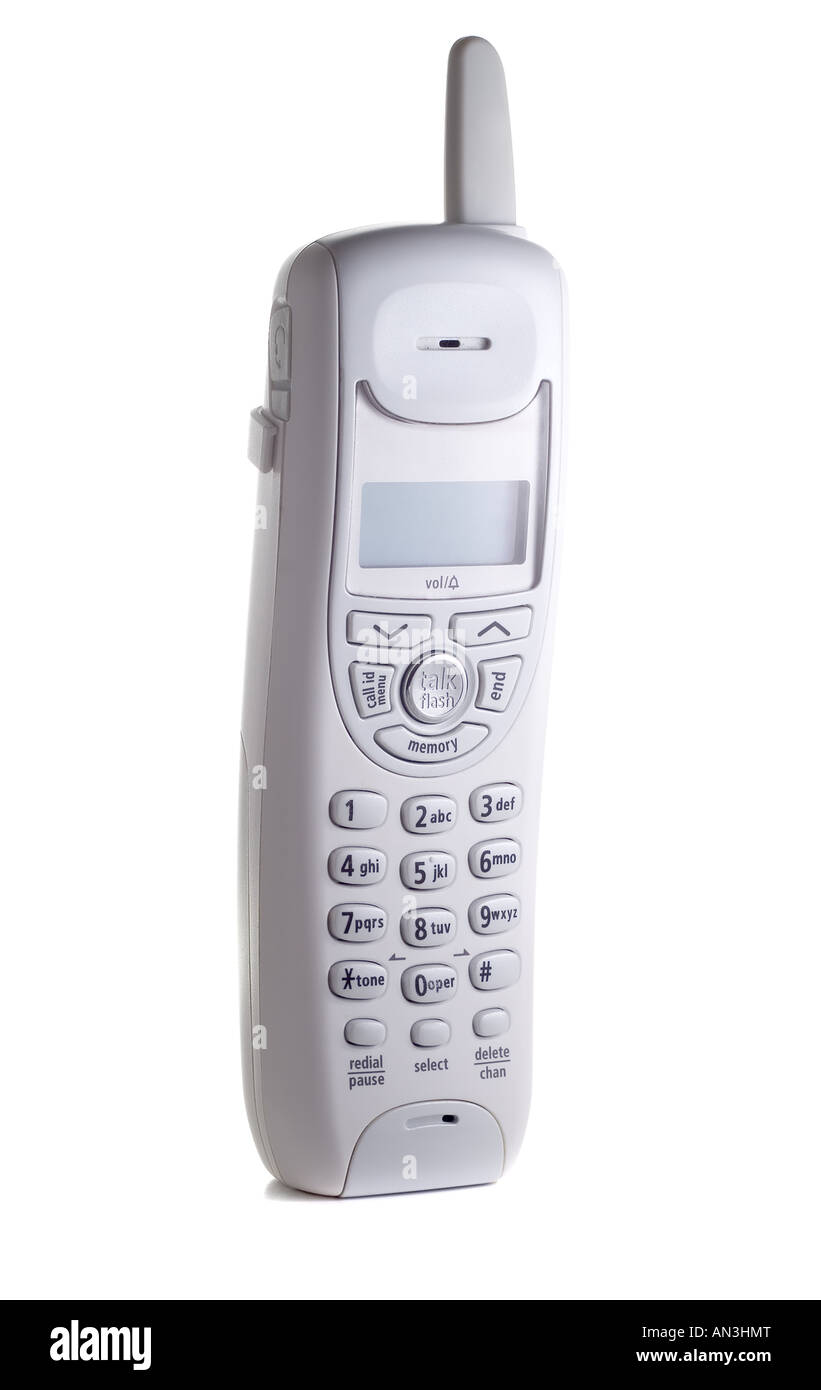 isolated white cordless phone on white Stock Photo - Alamy