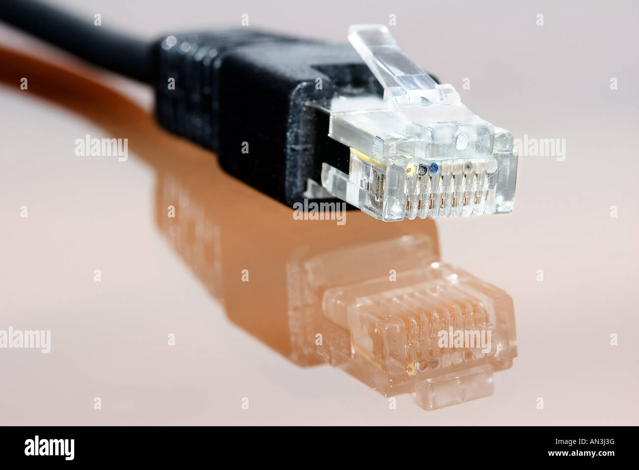 Ethernet cable on neutral background with reflection Stock Photo - Alamy