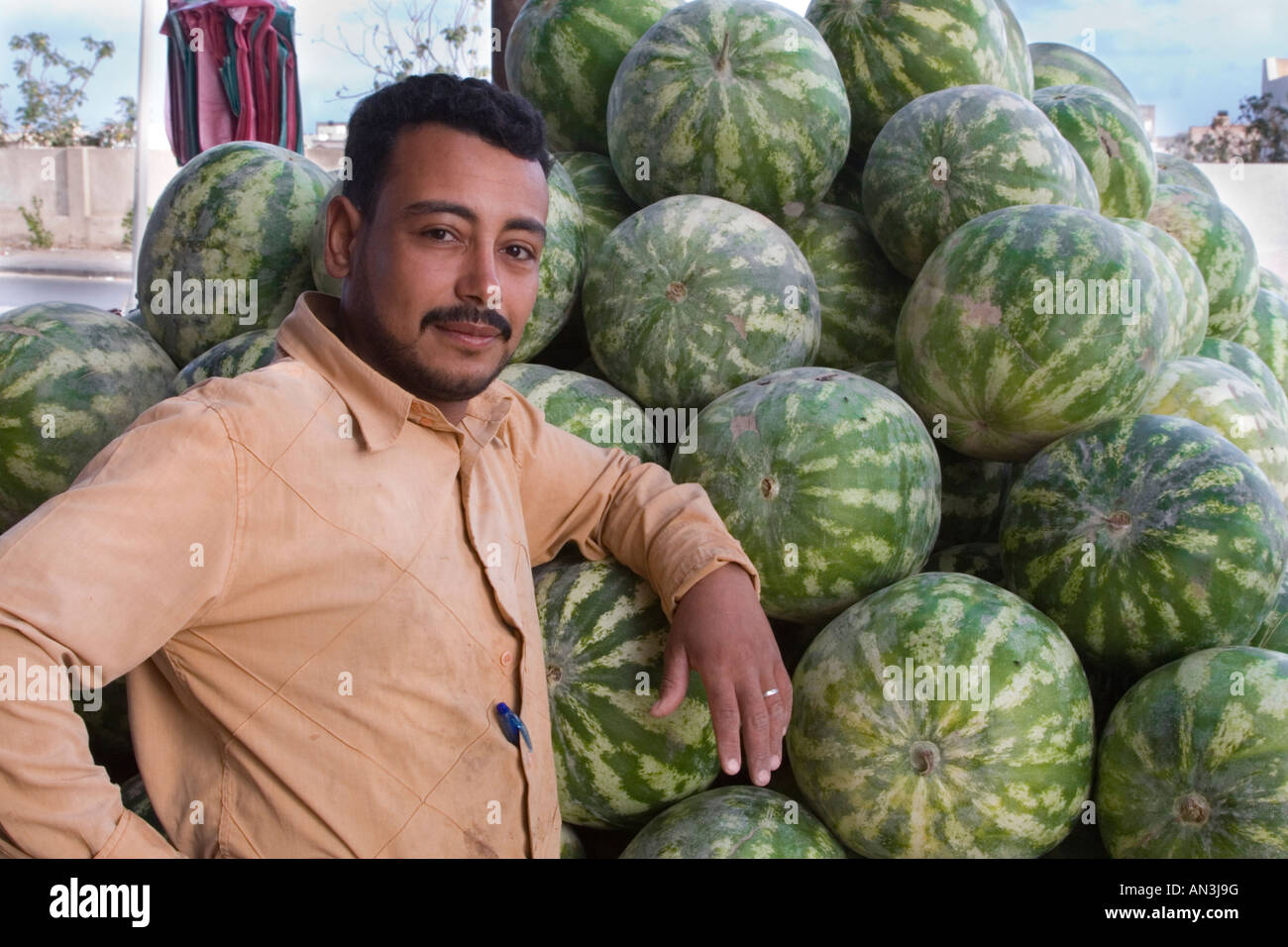 Tripoli Libya Egyptian Watermelon Vendor Stock Photo - Alamy