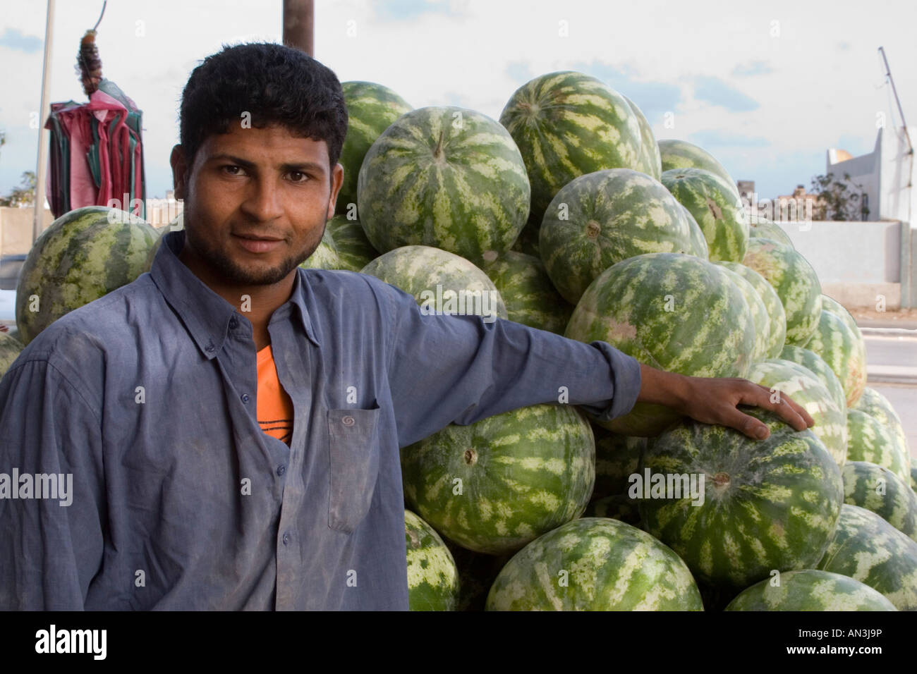 Tripoli, Libya. Egyptian Watermelon Vendor Stock Photo - Alamy