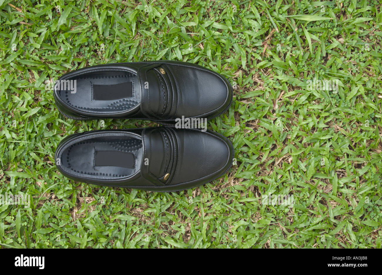 Black shoes leather lying on hi-res stock photography and images - Alamy