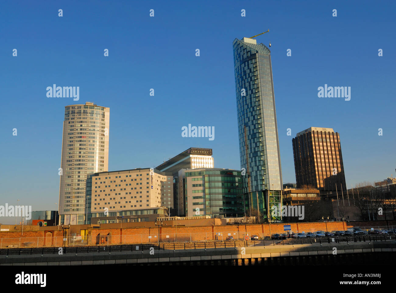New highrise buildings along the waterfront in Liverpool Stock Photo ...