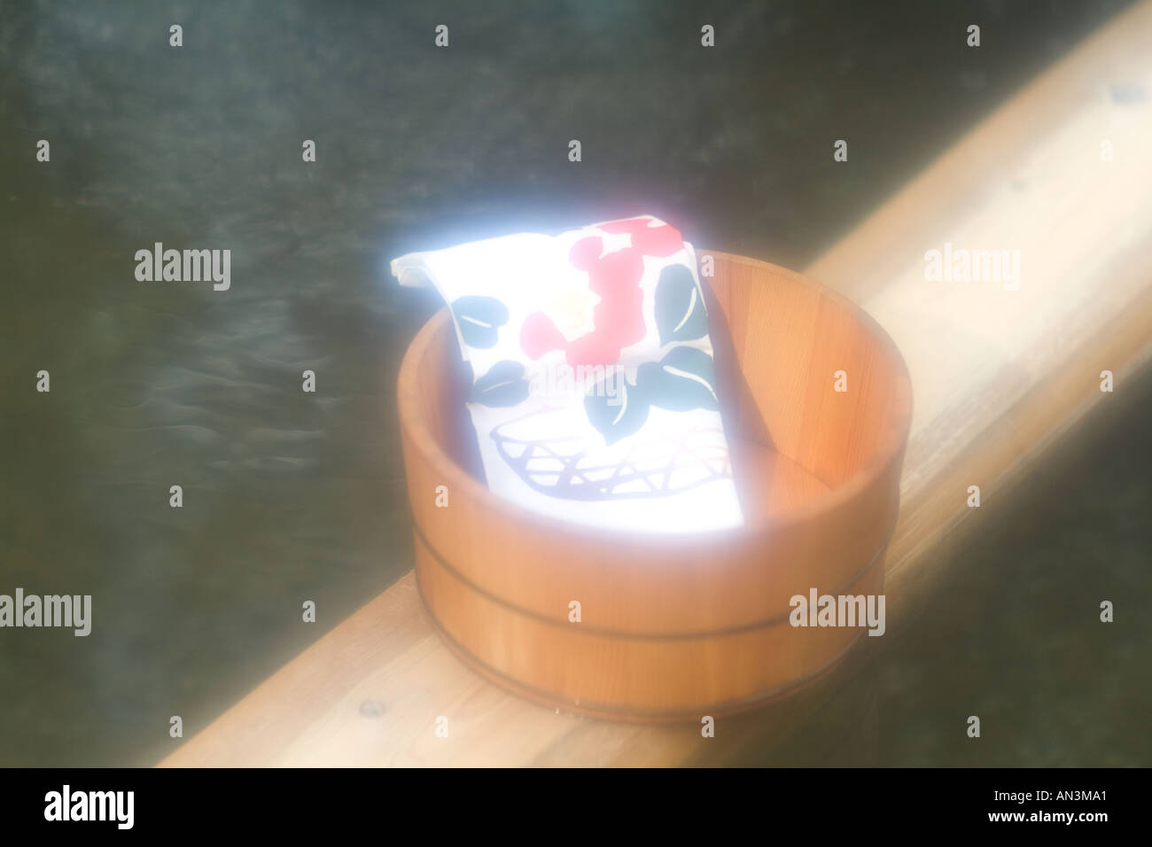 Bathing pail at hot springs in Japan Stock Photo - Alamy