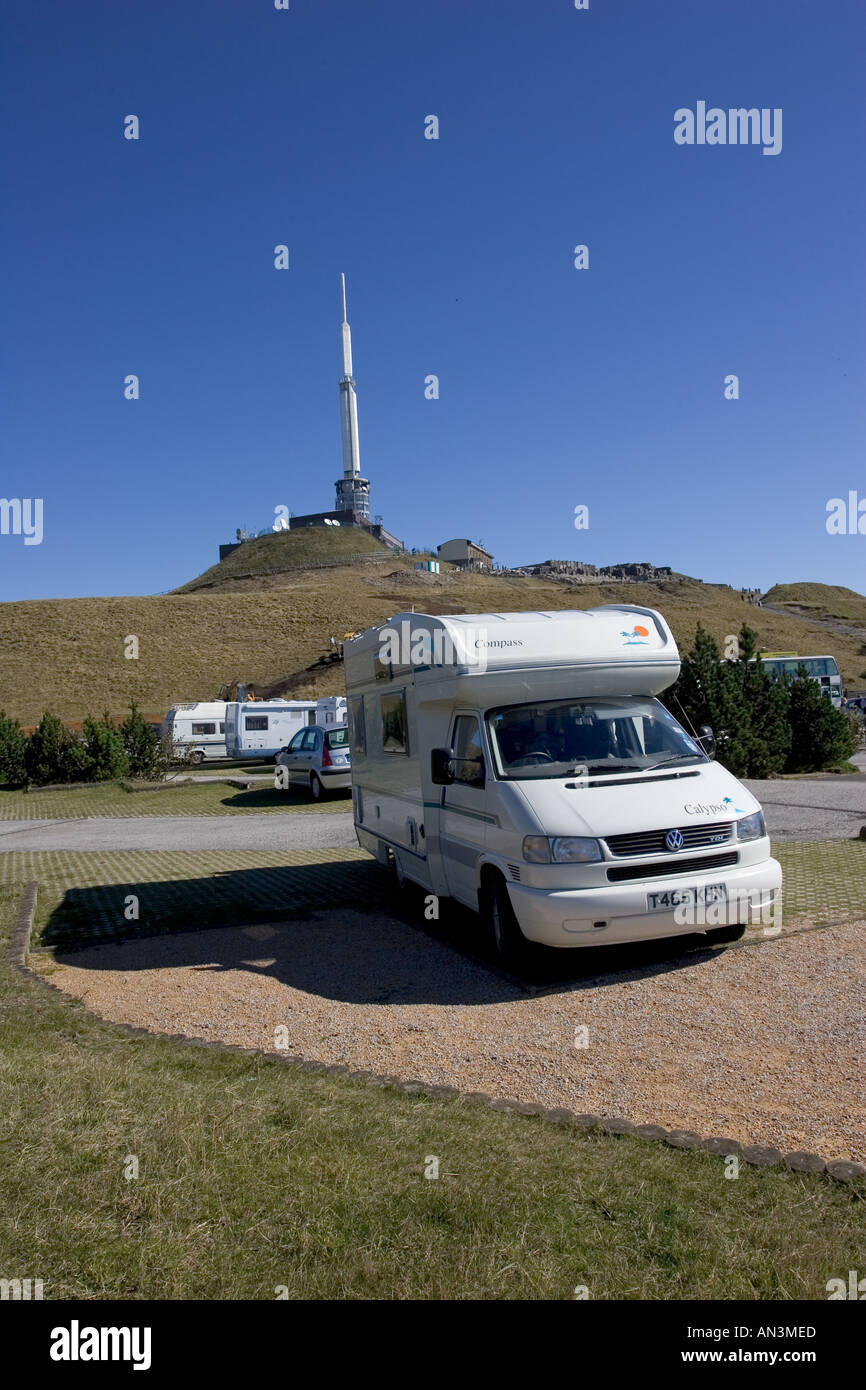 Calypso motorvan on summit of extinct volcano Puy de Dome with ...