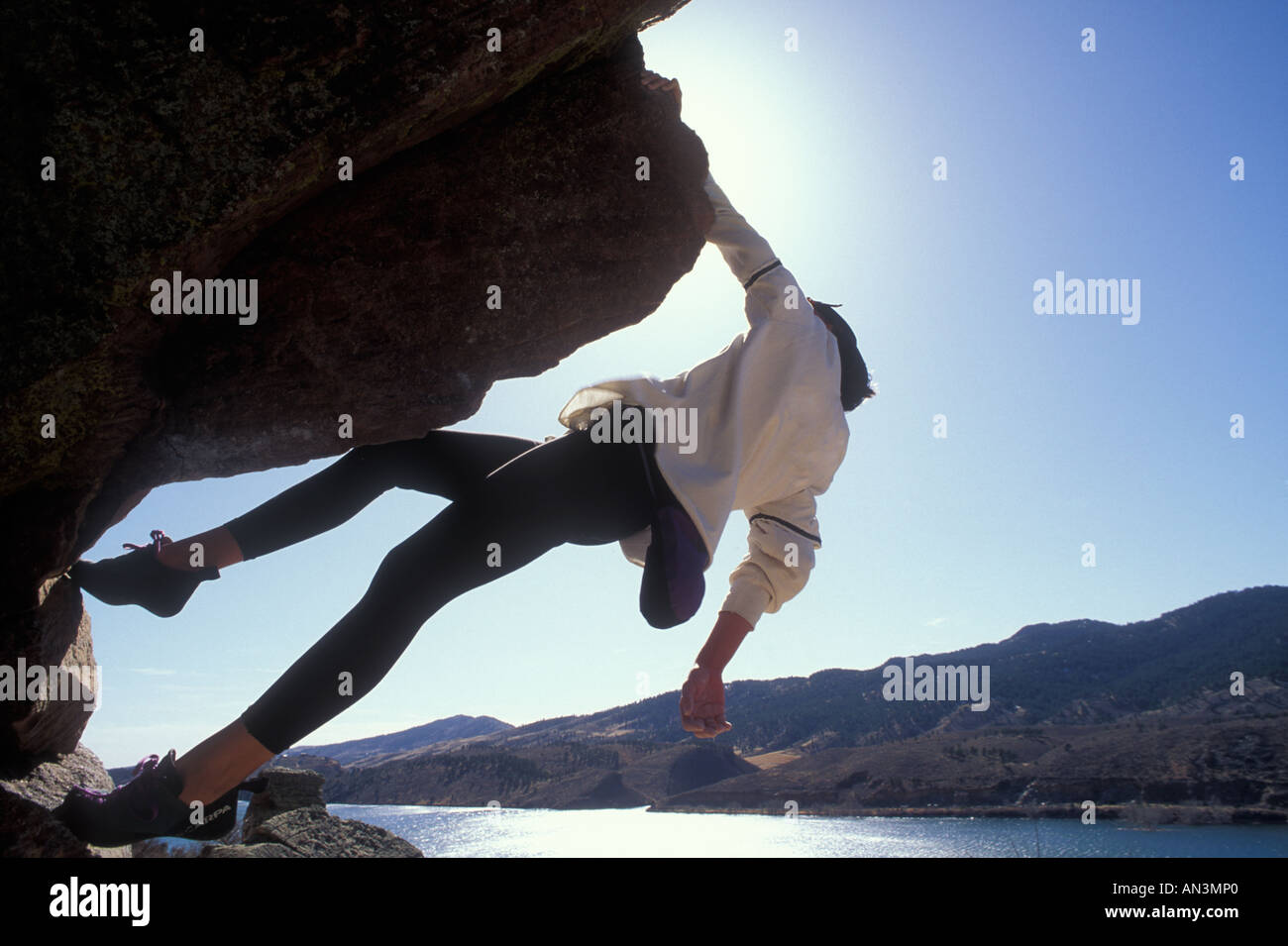 Rock climber overhang woman hi-res stock photography and images - Alamy