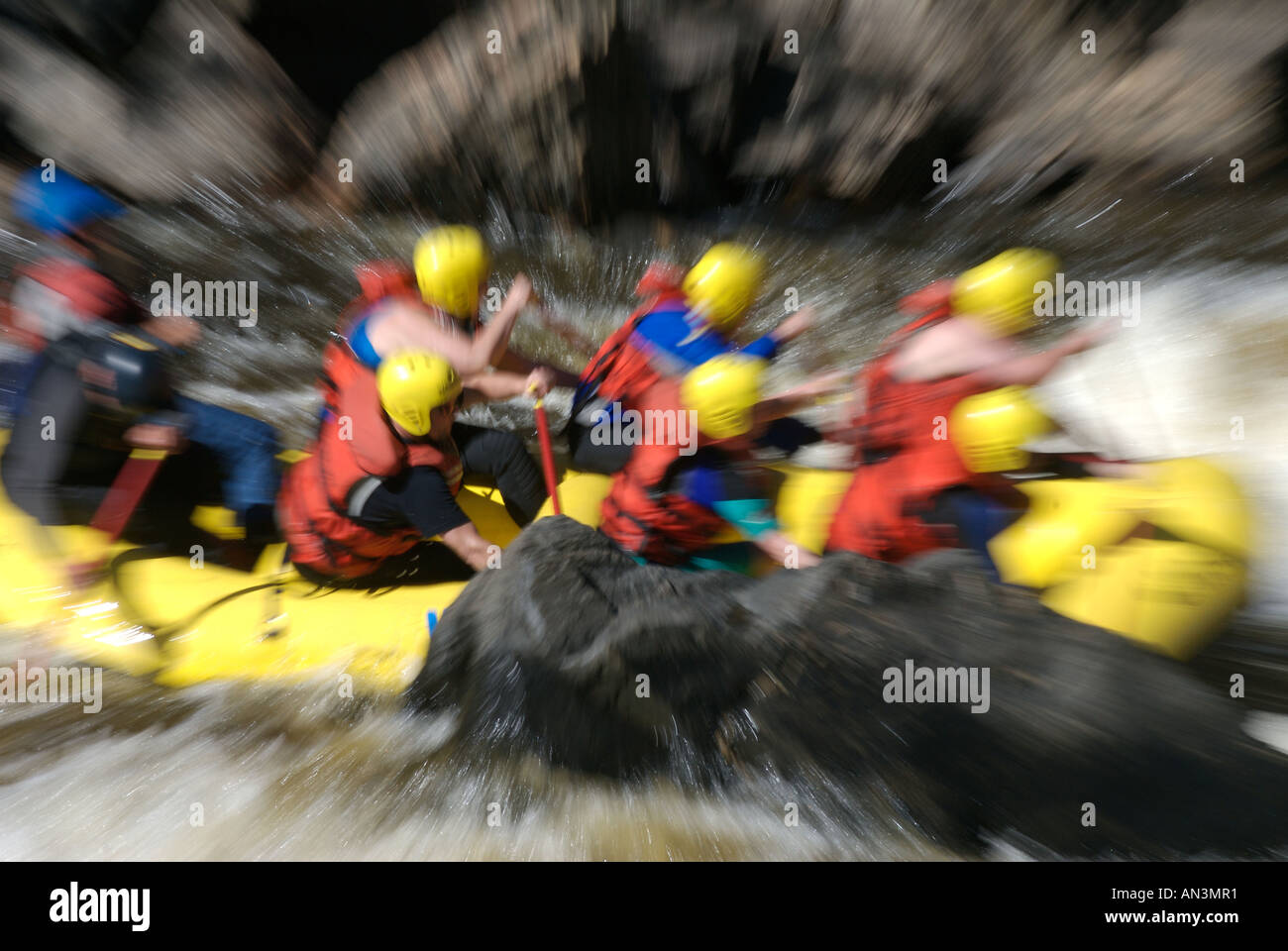 Whitewater Rafting Pine View Falls Cache la Poudre River CO Stock Photo ...