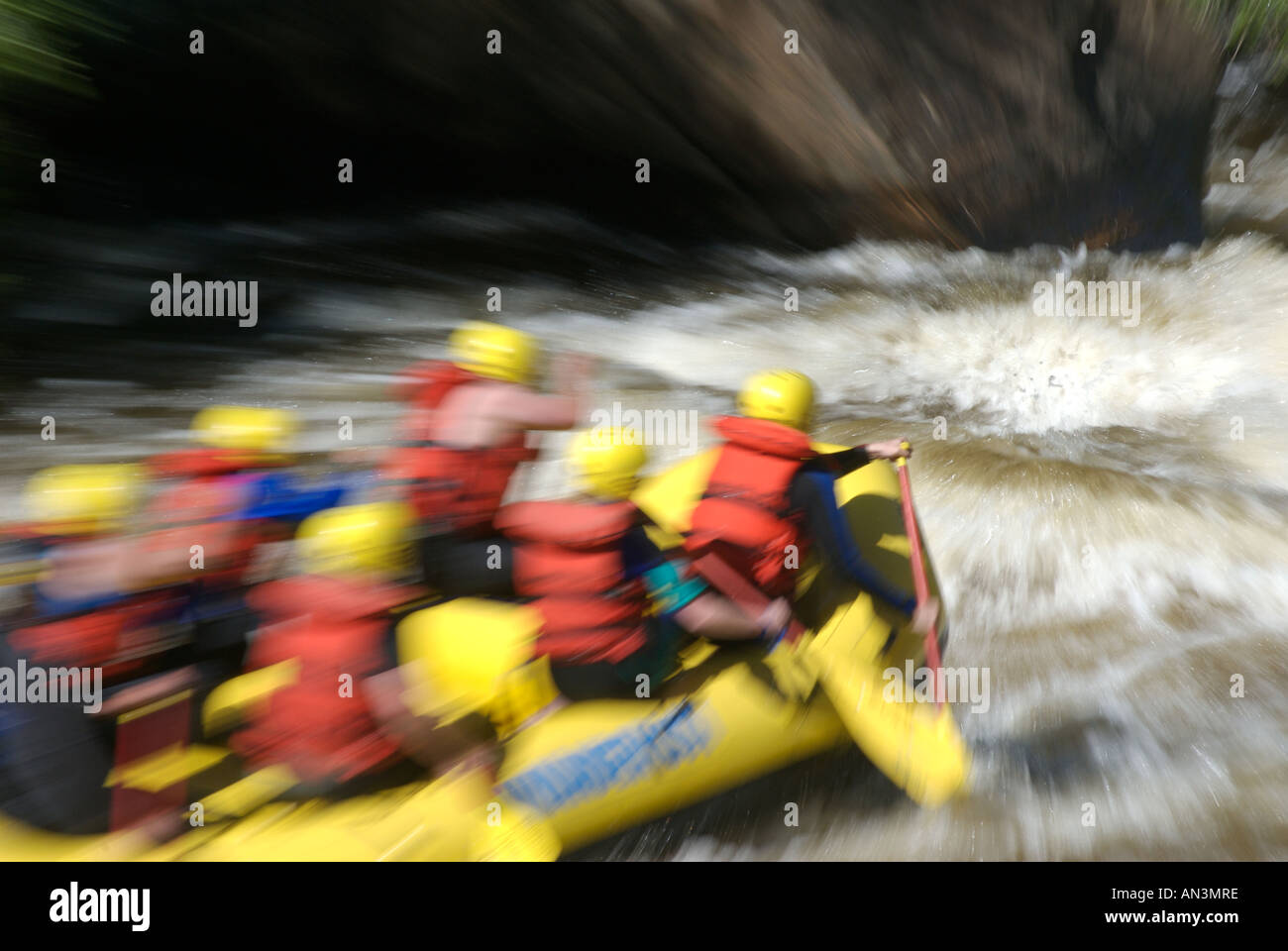 Whitewater Rafting Pine View Falls Cache la Poudre River CO Stock Photo ...