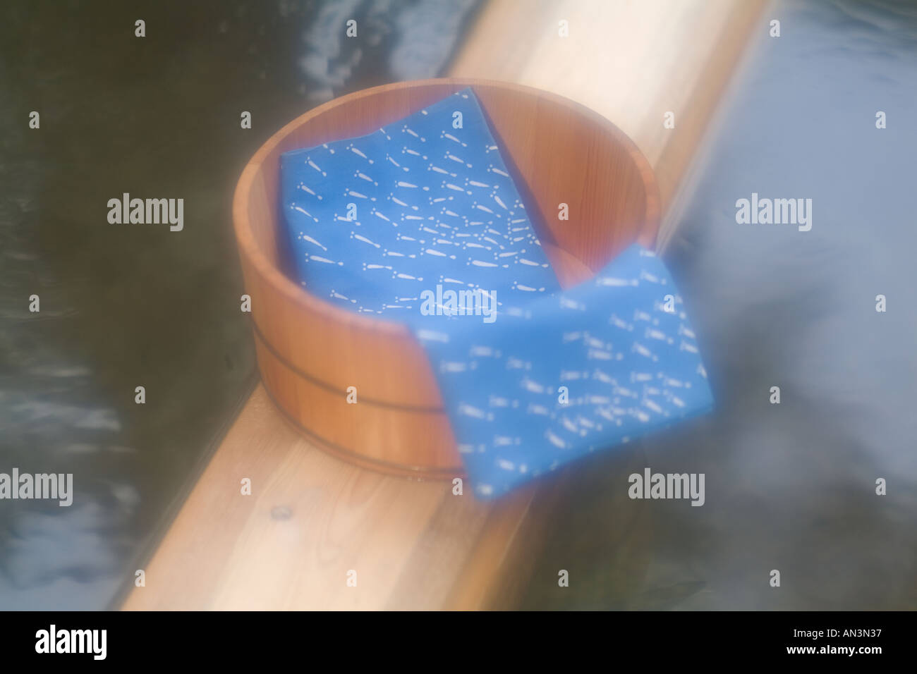 Bathing pail at hot springs in Japan Stock Photo - Alamy