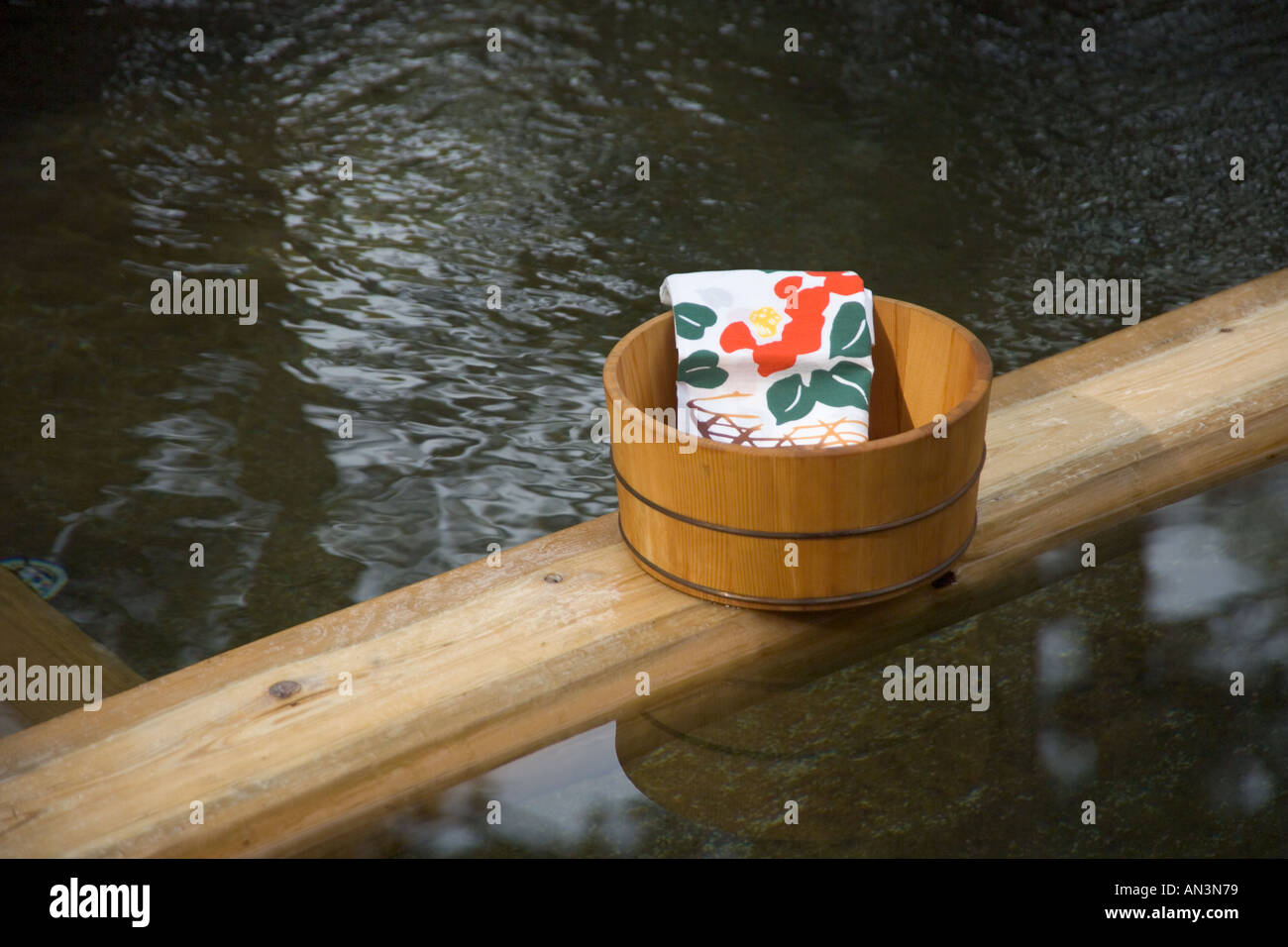 Bathing pail at hot springs in Japan Stock Photo - Alamy