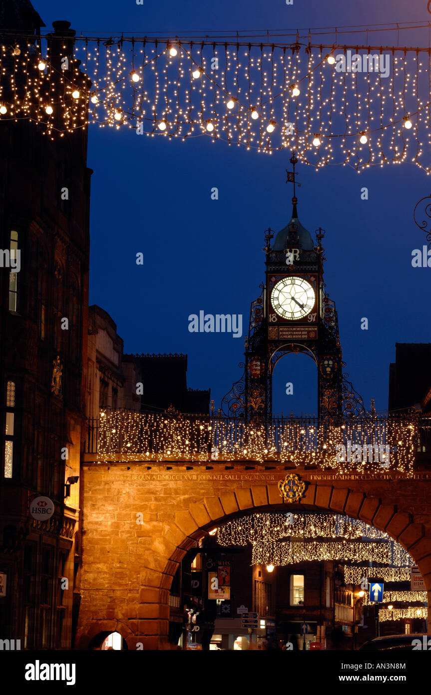Eastgate chester night hi-res stock photography and images - Alamy